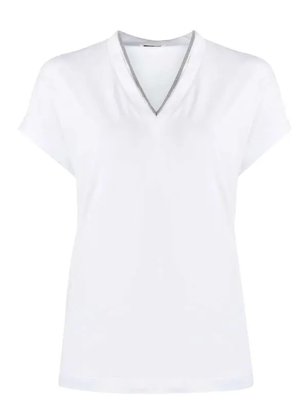 Brunello Cucinelli V-neck T-shirt - White