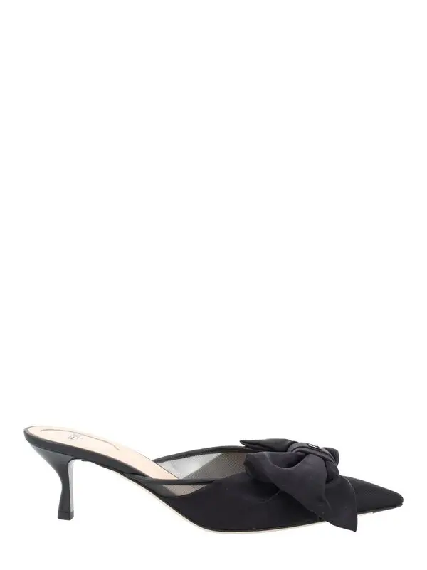 Fendi Sabot Colibr" Polyamide Mules With Bow Detail - Black