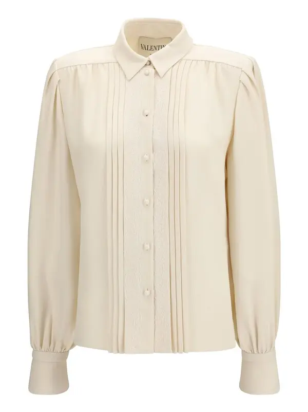 Valentino Garavani Cady Couture Shirt With Pleated Detailing And Padded Shoulders - Multicolor