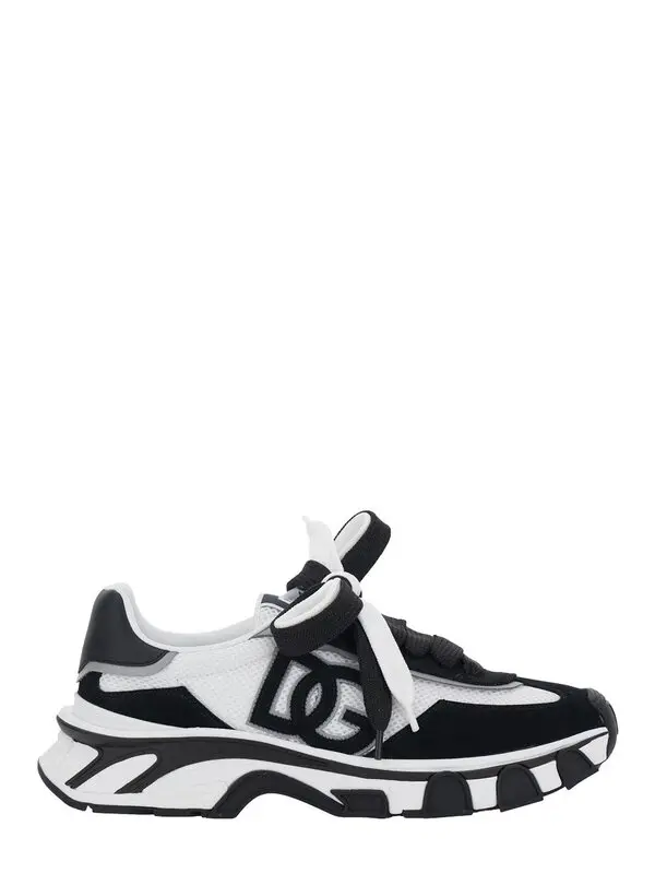 Dolce & Gabbana Dg Countryroad' Leather Sneakers With Contrasting Details - Black