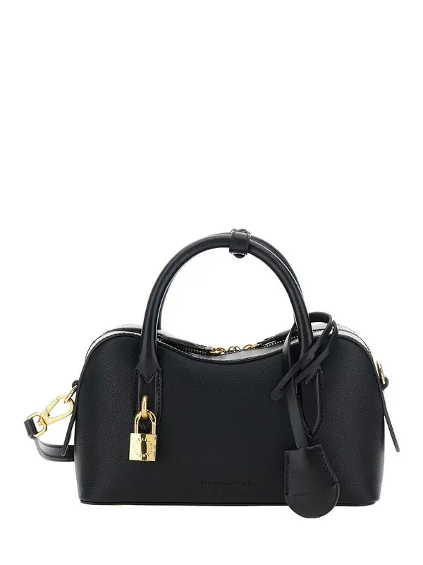 Stella McCartney Small Ryder Handbag With Logo Lock Detail And Two Top Handles In Black Eco-leather - Multicolor