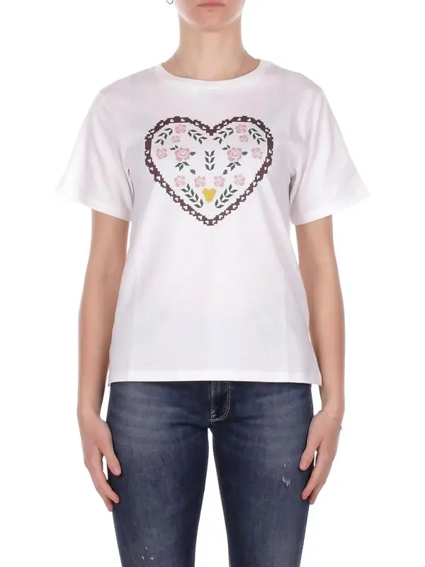 Max Mara Embroidered Heart T-shirt - Multicolor