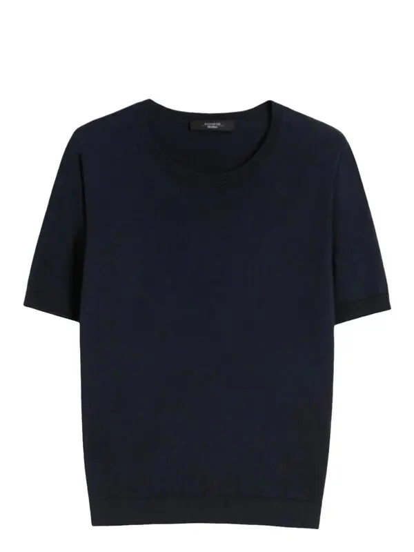 Max Mara Crew Neck Fine Knit Sweater - Blue