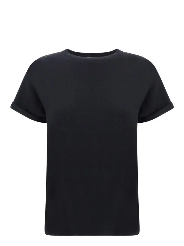 Brunello Cucinelli Cashmere Glitter T-shirt - Black
