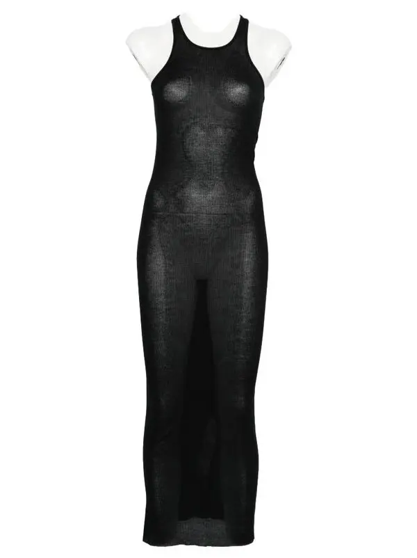 Rick Owens Long Ribbed Racerback Dress - Multicolor