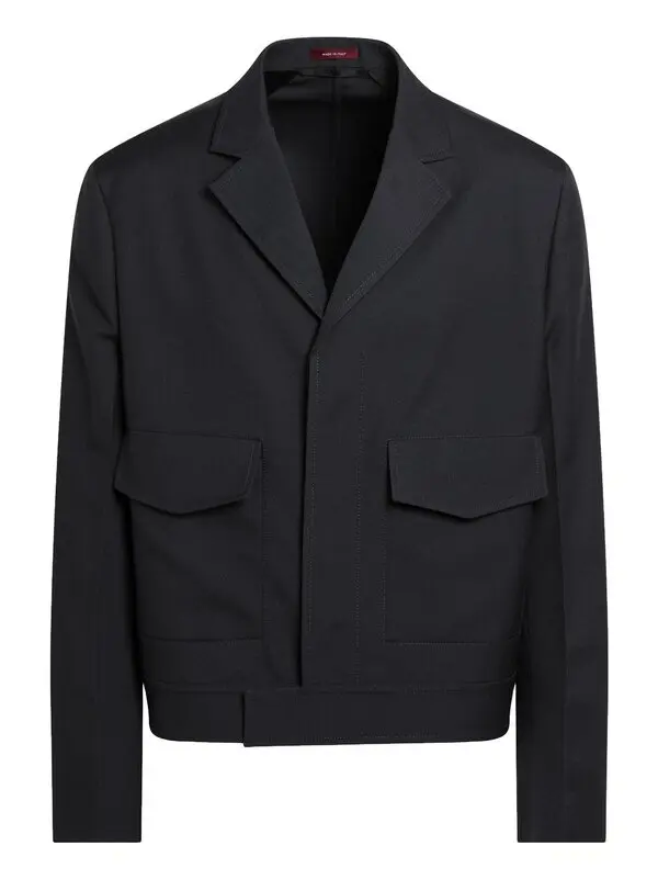 Gucci Wool Gabardine Single Breasted Jacket - Gray