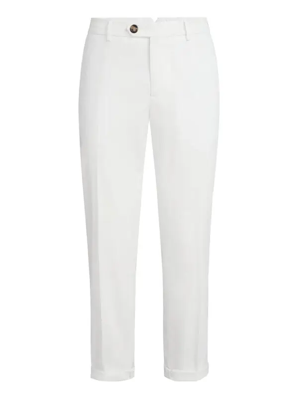 Brunello Cucinelli Dyed Slim-fit Cotton Chinos - White