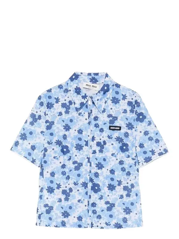 Miu Miu Cropped Printed Shirt - Multicolor