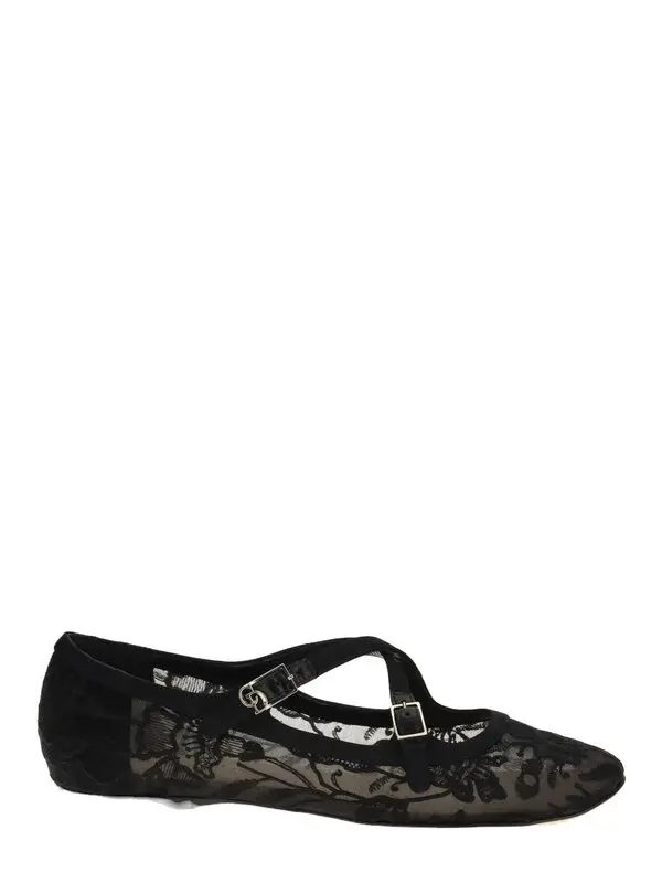 Dior Ballerina Flats With Straps - Black