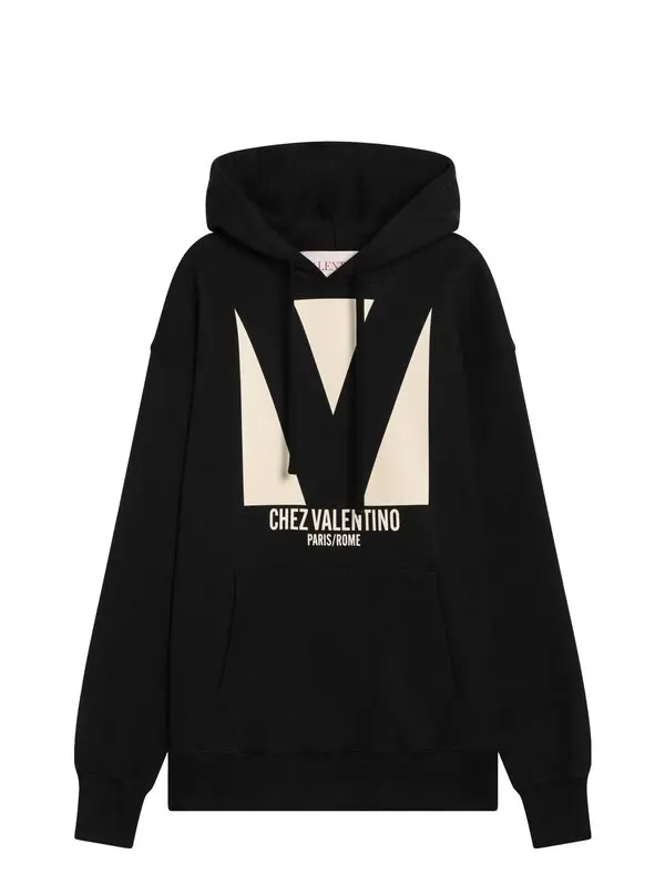 Valentino Garavani Chez Print Hooded Sweatshirt - Black