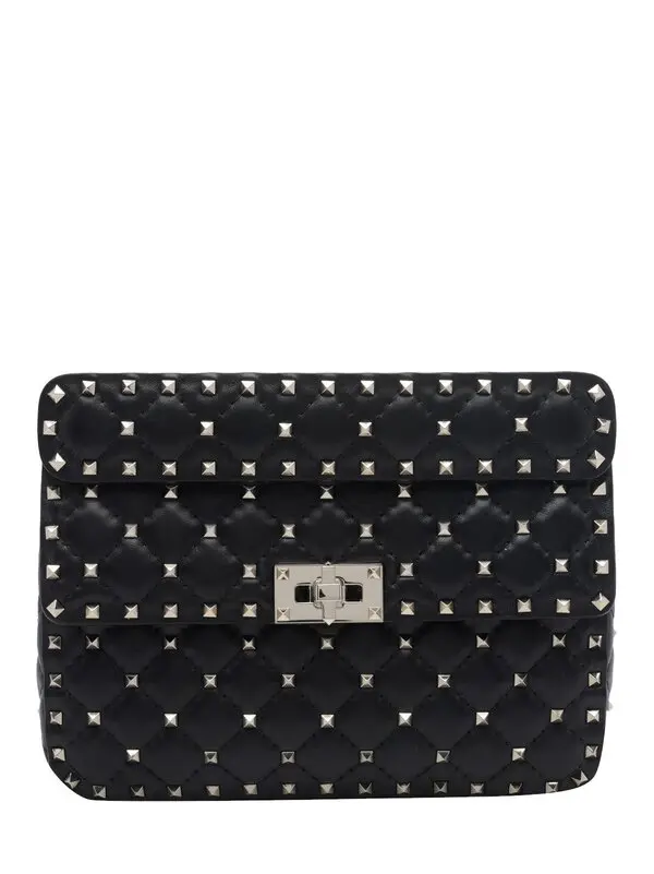 Valentino Garavani Rockstud Spike Medium Shoulder Bag - Black