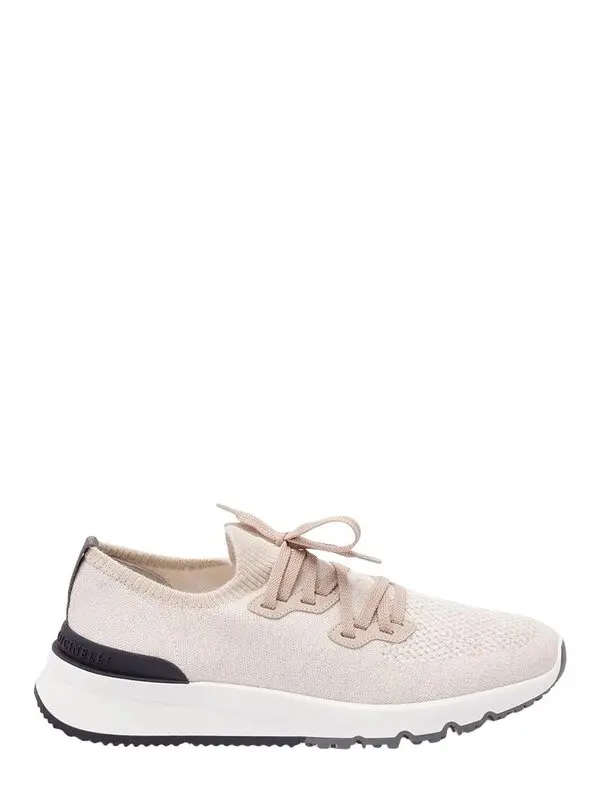 Brunello Cucinelli Cotton Knit Lace-up Sneakers - Multicolor