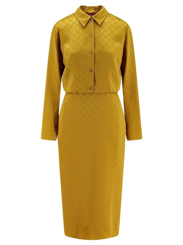 Gucci Gg Satin Chemisier Dress - Multicolor
