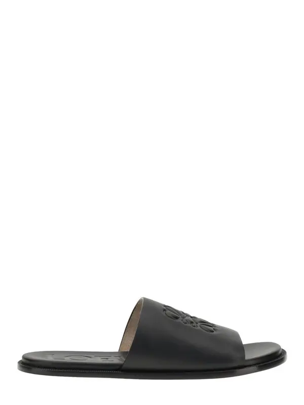 Loewe Slide Anagram Flex Sandals - Black
