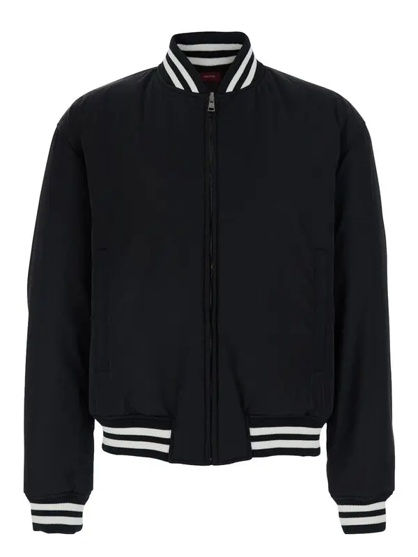 Gucci Black Reversible Tech Fabric Bomber Jacket - Multicolor