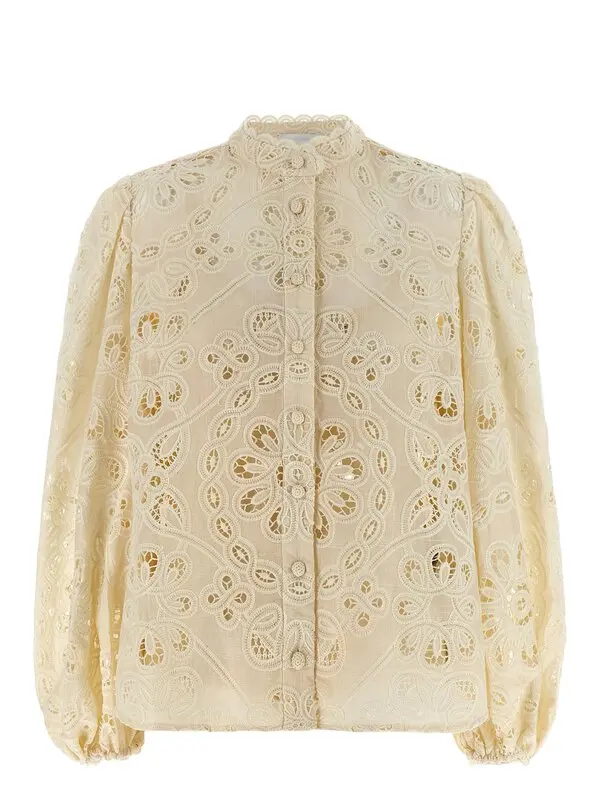 Zimmermann Rhiannon Embroidered Cotton Blouse - Cream
