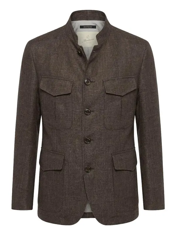 MONTECORE Wool Stand Collar Jacket - Multicolor