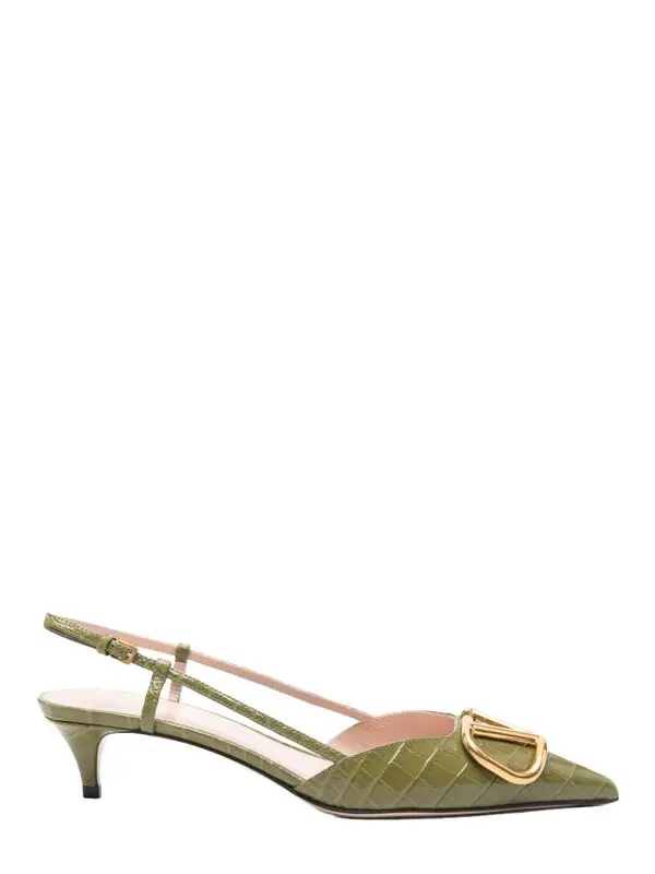 Valentino Garavani Vlogo Signature Leather Slingback Pumps - Multicolor