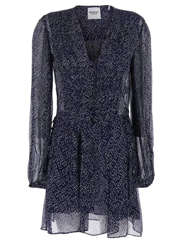 Isabel Marant Étoile V-neck Long Sleeve Printed Viscose Dress - Multicolor
