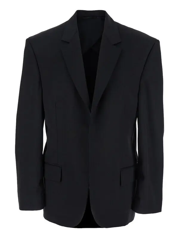 Balenciaga Single-breasted Jacket With Notched Lapel In Wool - Multicolor