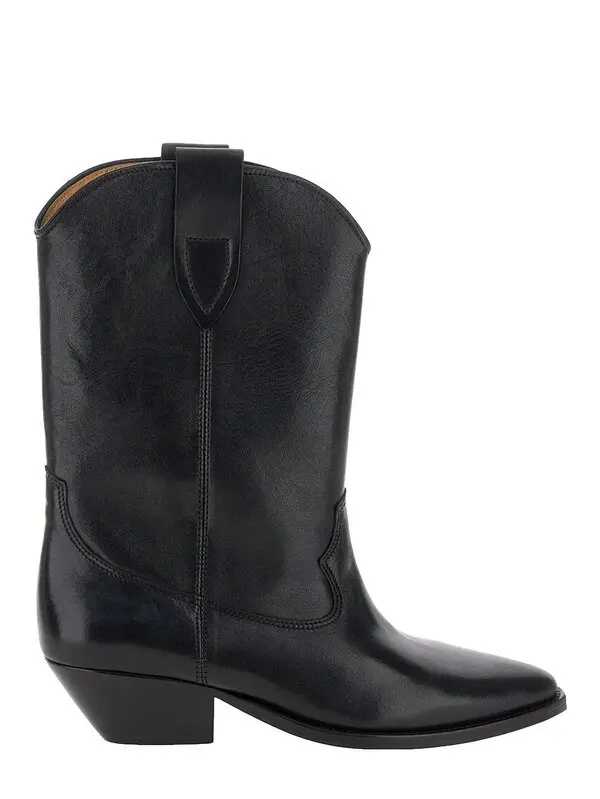 Isabel Marant Étoile Duetro Black Leather Ankle Boots - Multicolor