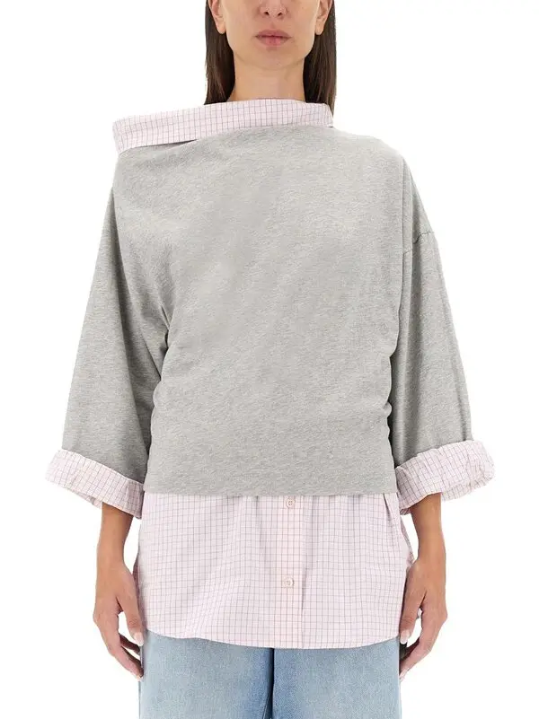 Dries Van Noten Cotton Shirt Sweatshirt - Gray