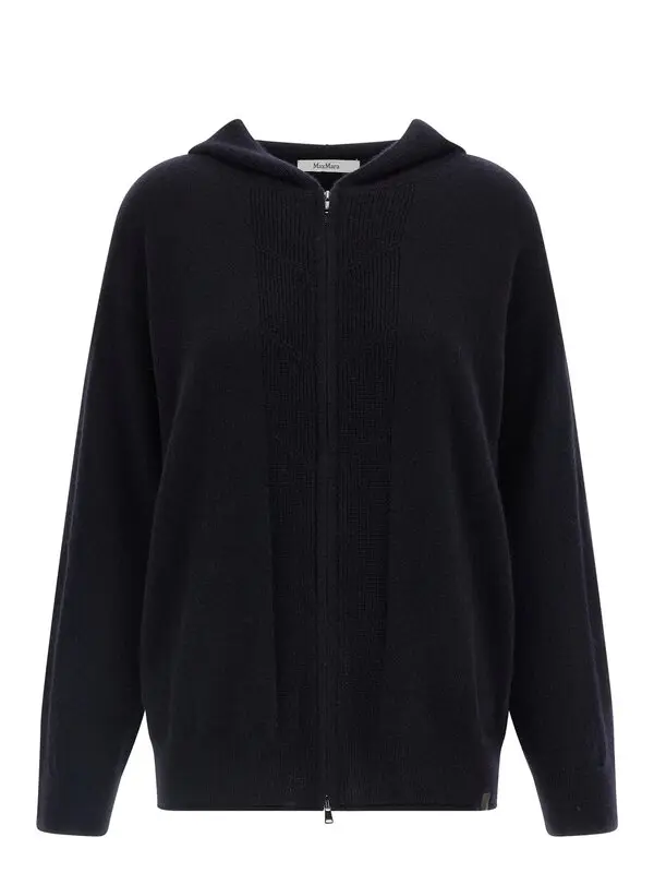 Max Mara Mxpcrusca Cashmere Zip-up Hooded Cardigan - Blue