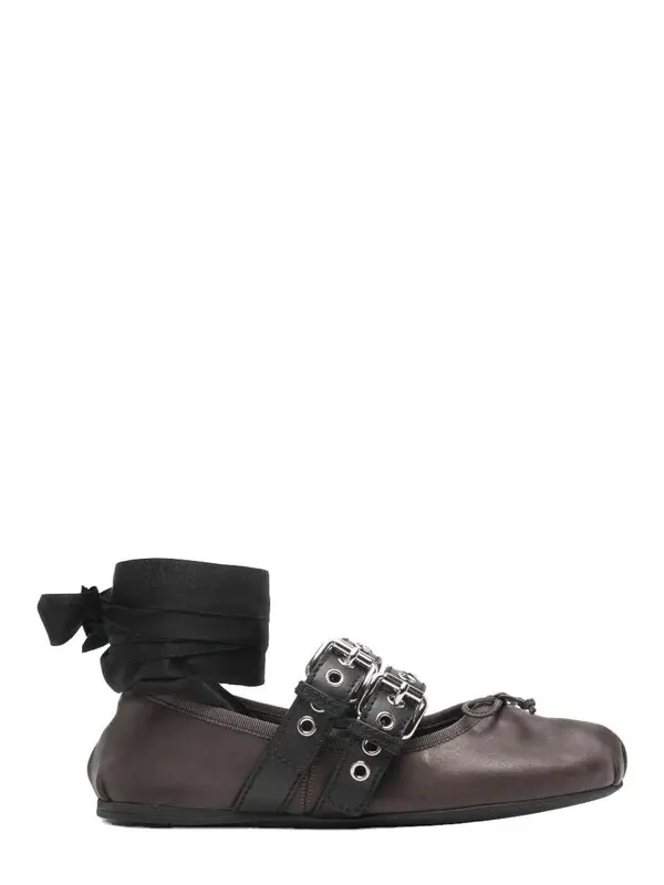 Miu Miu Ballet Flats With Buckled Straps - Multicolor