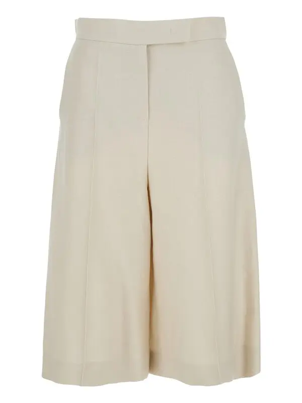 Max Mara Wide-leg Linen Bermuda Shorts - Multicolor