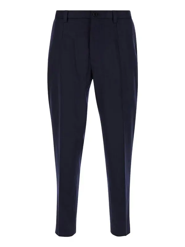 Dolce & Gabbana Blue Wool High Waist Pants - Multicolor
