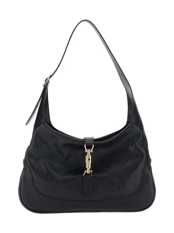 Gucci Jackie" Shoulder Bag With Strap And Front Closure In Black Leather - Multicolor
