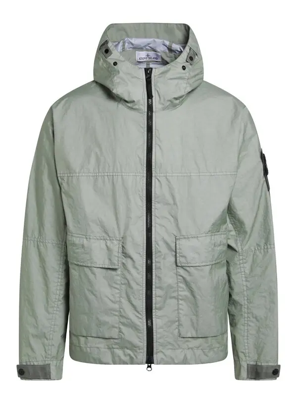 Stone Island Hooded Membrana 3l Tc Nylon Jacket - Green