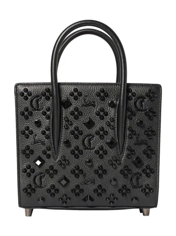 CHRISTIAN LOUBOUTIN Embellished Calf Leather Handbag - Black