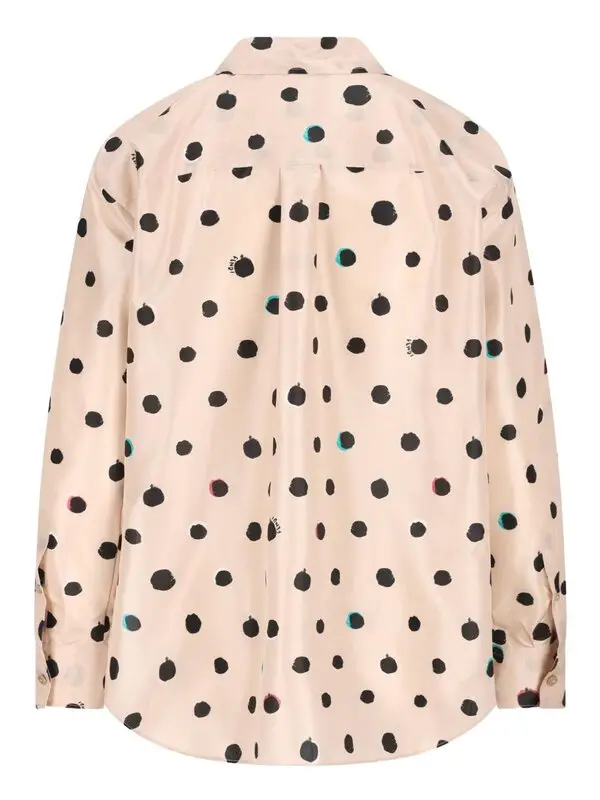 Fendi Silk Falena Dots Print Shirt - Multicolor