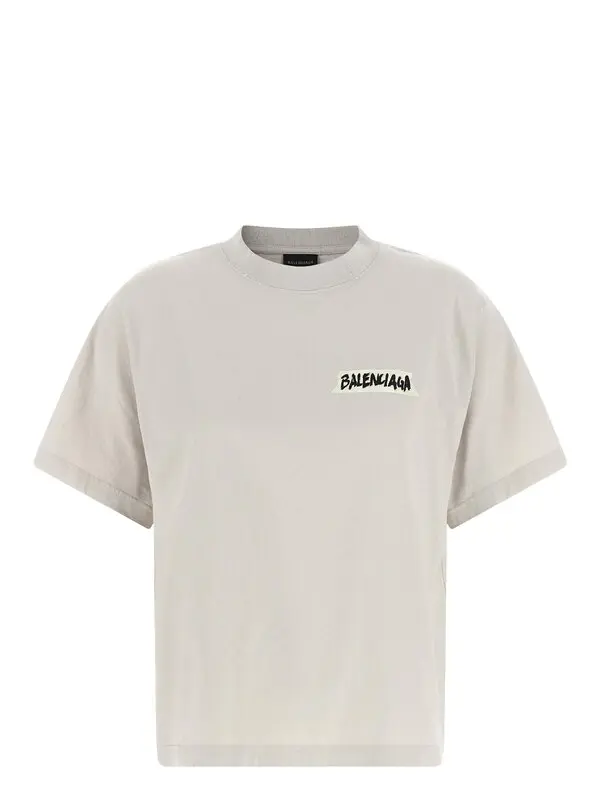 Balenciaga Masking Tape Print T-shirt - Gray