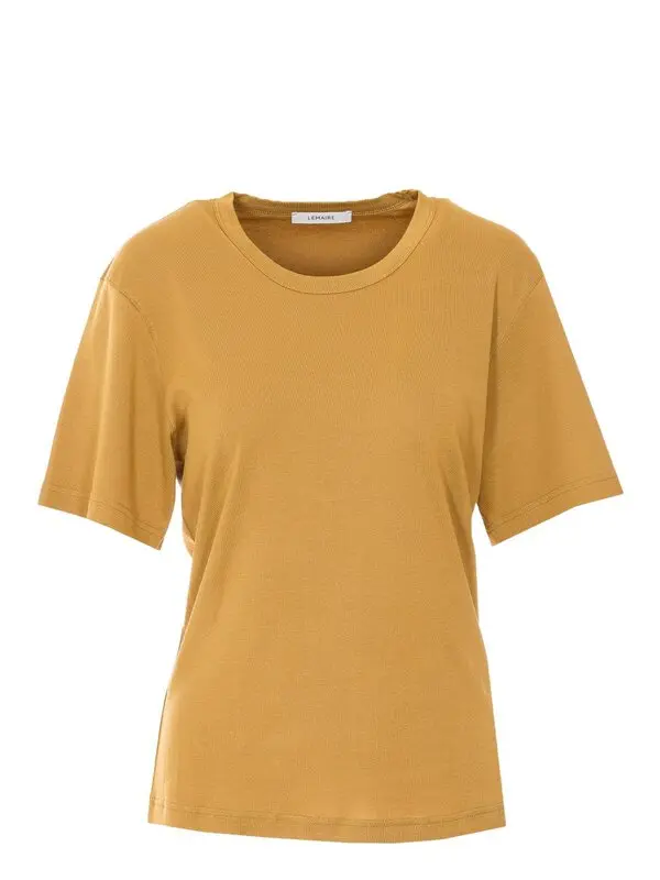 LEMAIRE Ribbed Scoop Neck T-shirt - Yellow