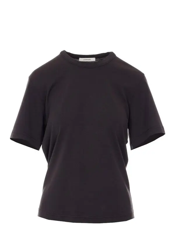 LEMAIRE Ribbed Crew Neck Short Sleeve T-shirt - Black