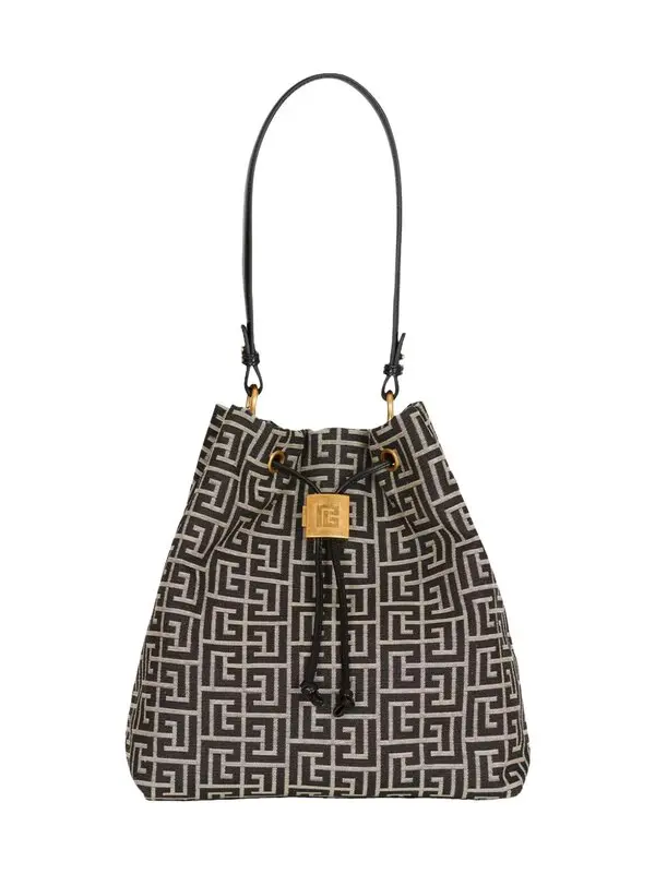 Balmain Sync Monogram Drawstring Backpack - Multicolor