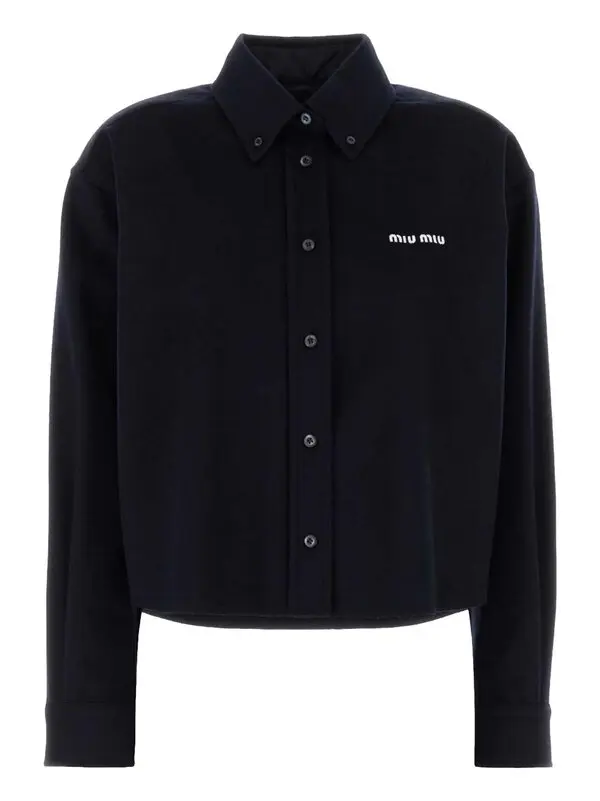 Miu Miu Wool Blend Shirt - Blue