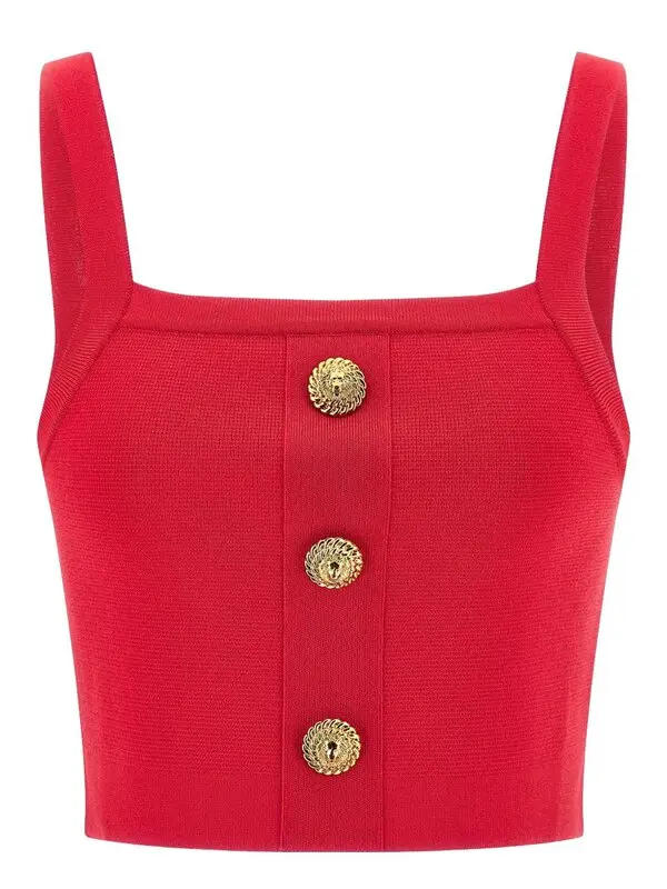Balmain Brassiere Top With Lion Buttons - Multicolor