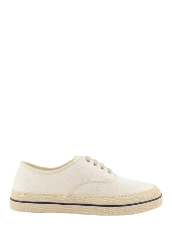 Loro Piana Canvas Lace-up Sneakers - Cream
