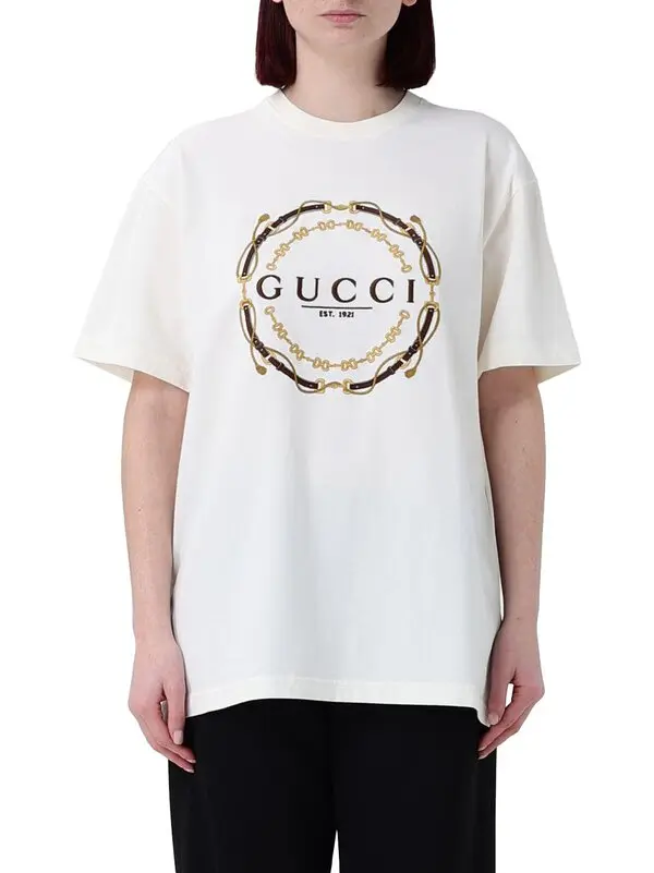 Gucci T-shirt With Graphic Print - Cream