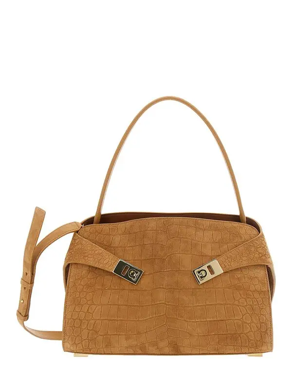 FERRAGAMO Ginevra Shoulder Bag - Cream