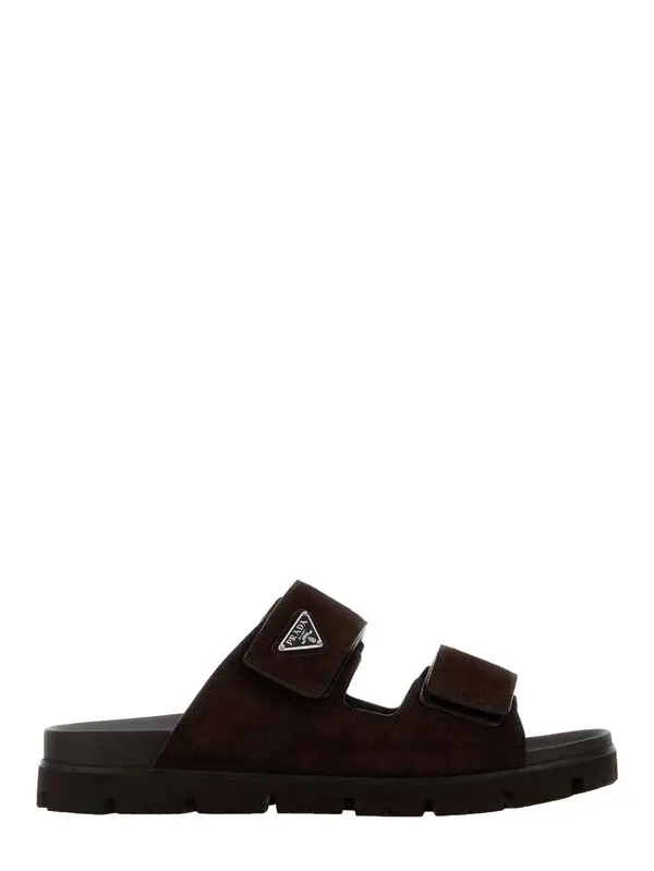 Prada Calf Leather Sandals - Brown