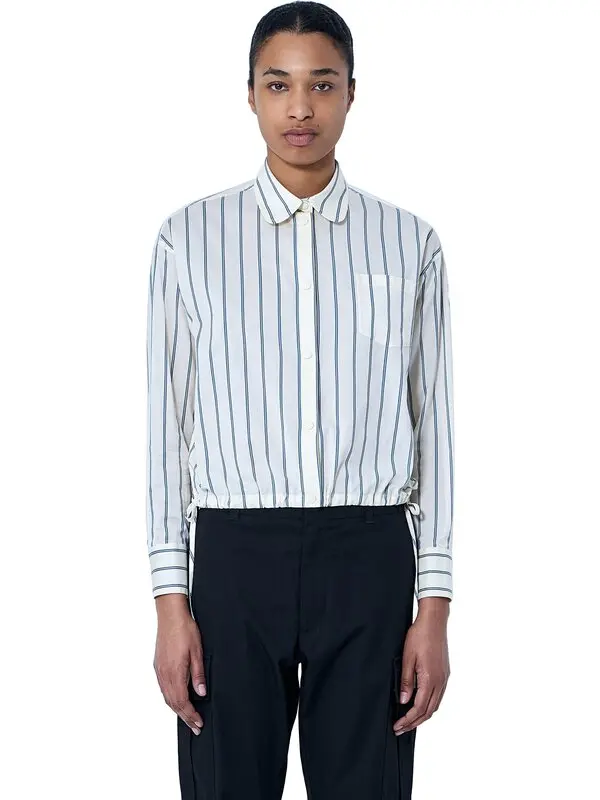 Moncler Striped Cotton And Silk Blend Shirt - White