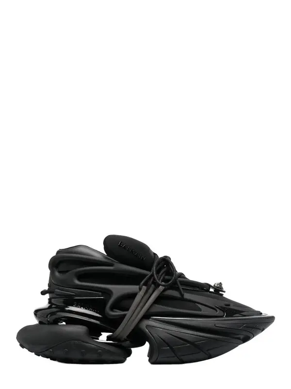 Balmain Unicorn Sneakers With Embossed Logo - Black