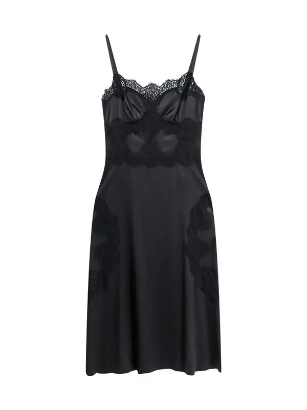 Dolce & Gabbana Slip Dress With Lace Inserts - Multicolor