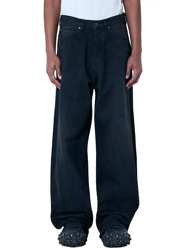 Balenciaga Wide-leg Denim Trousers - Black