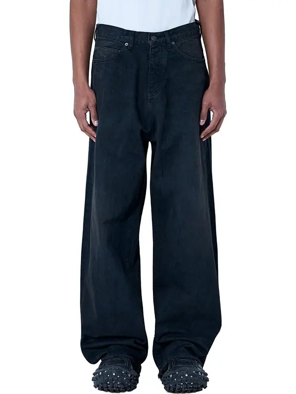 Balenciaga Wide-leg Denim Trousers - Black