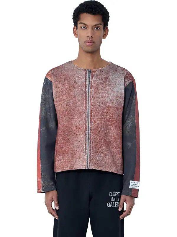 GALLERY DEPT. Raw-edge Zip-print Long Sleeve Top - Brown